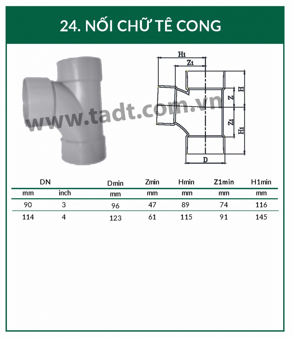 Nối chữ Tê cong - ren nhựa STROMAN Tân Á Đại Thành. Nối chữ Tê cong STROMAN cao cấp